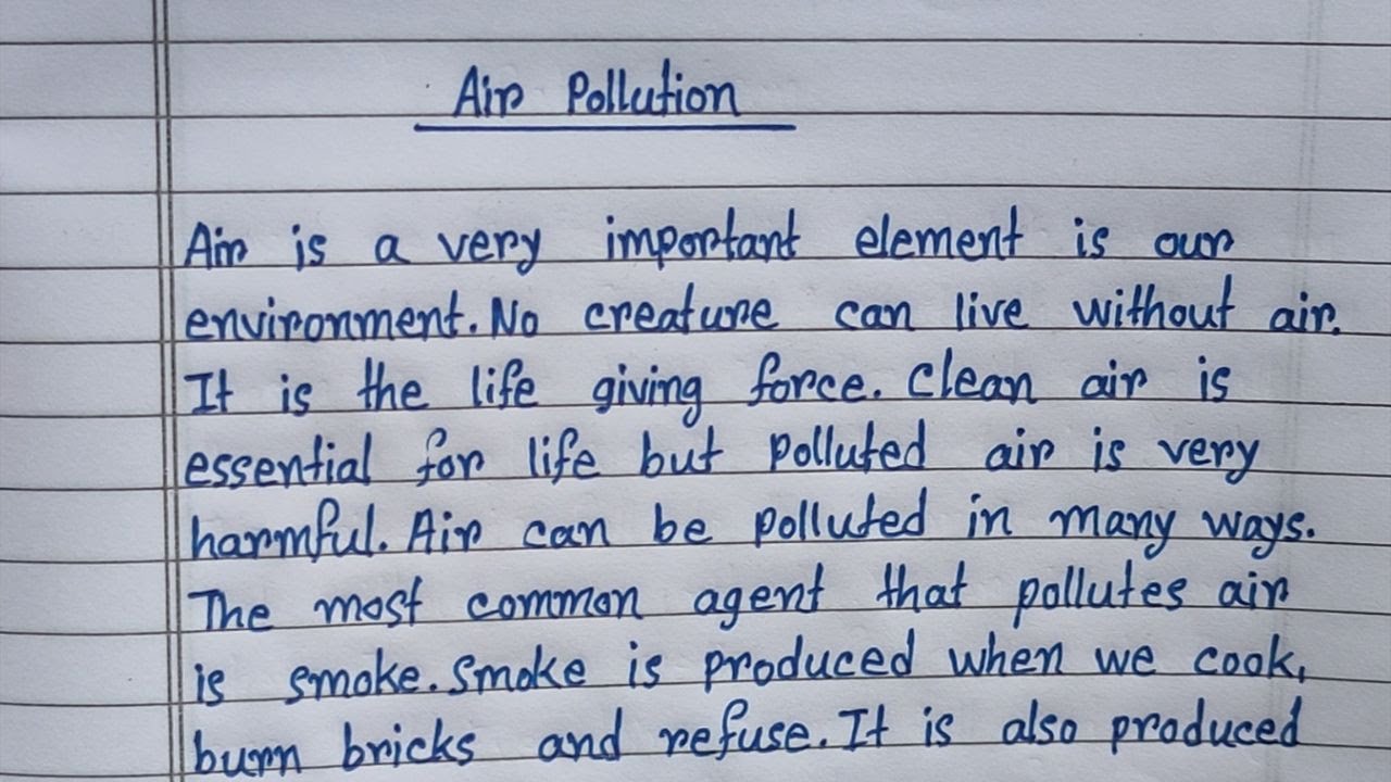 Essay writing on air pollution in english || Air pollution essay in ...