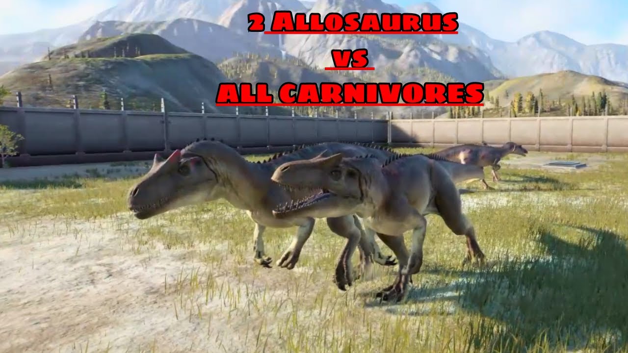 2 Allosaurus vs ALL CARNIVORES & HERBIVORES DINOSAURS BATTLE - Jurassic ...