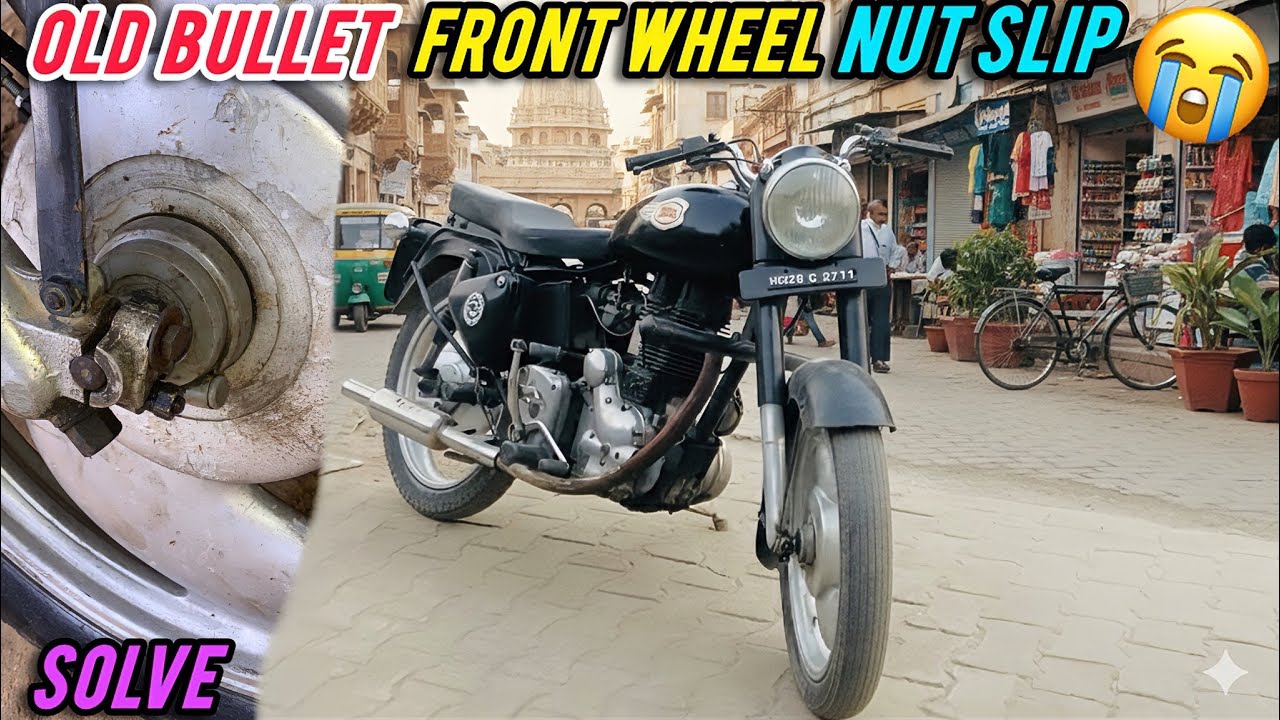 Old bullet front wheel nut loose| stud nut |old bullet standard ...