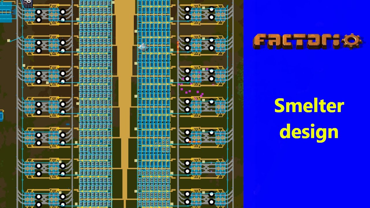 Factorio - Finished first iron smelter setup and taking care of biters ...