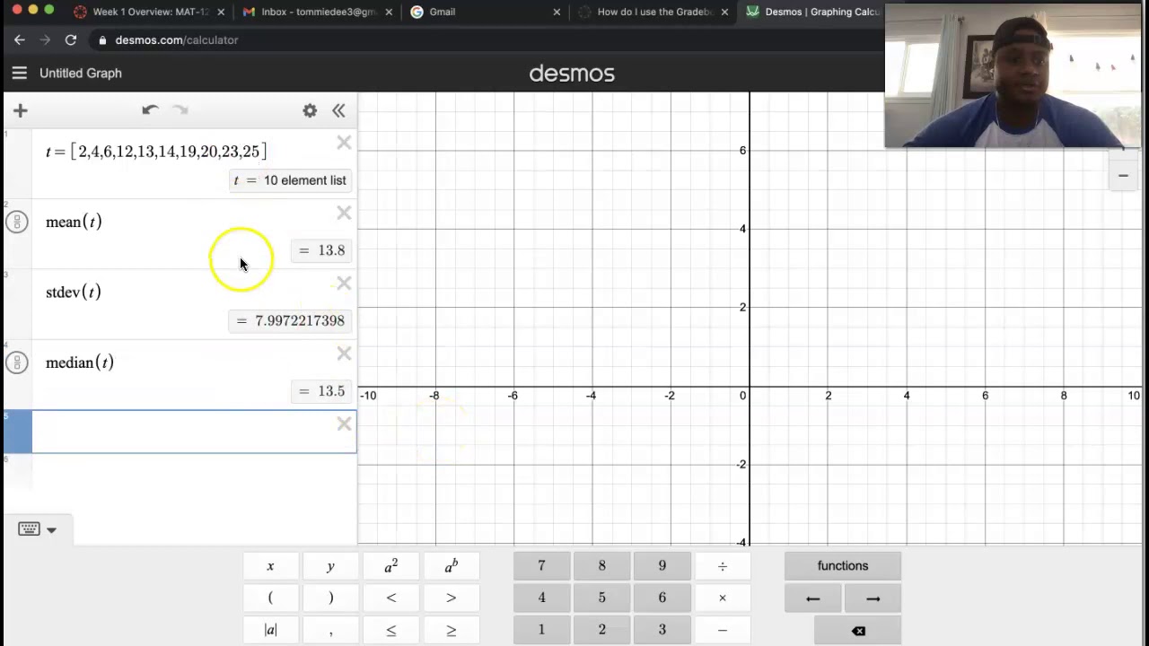 Using Desmos for descriptive statistics - YouTube