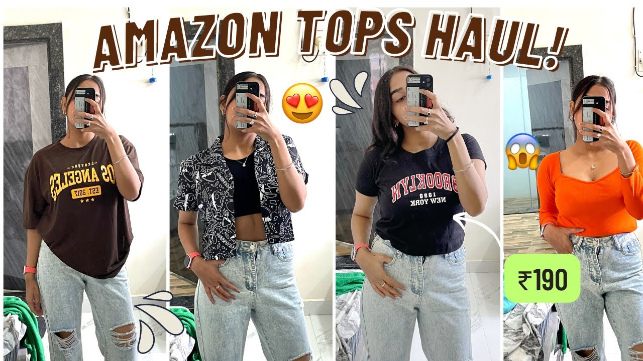 *UNDER ₹399* AMAZON TOPS HAUL 2023! 😱😍 | Latest Trendy Tops, T-shirts ...