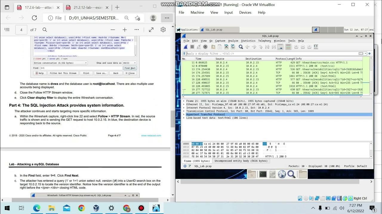 Lab 17 2 6 Lab Attacking a mySQL Database - YouTube