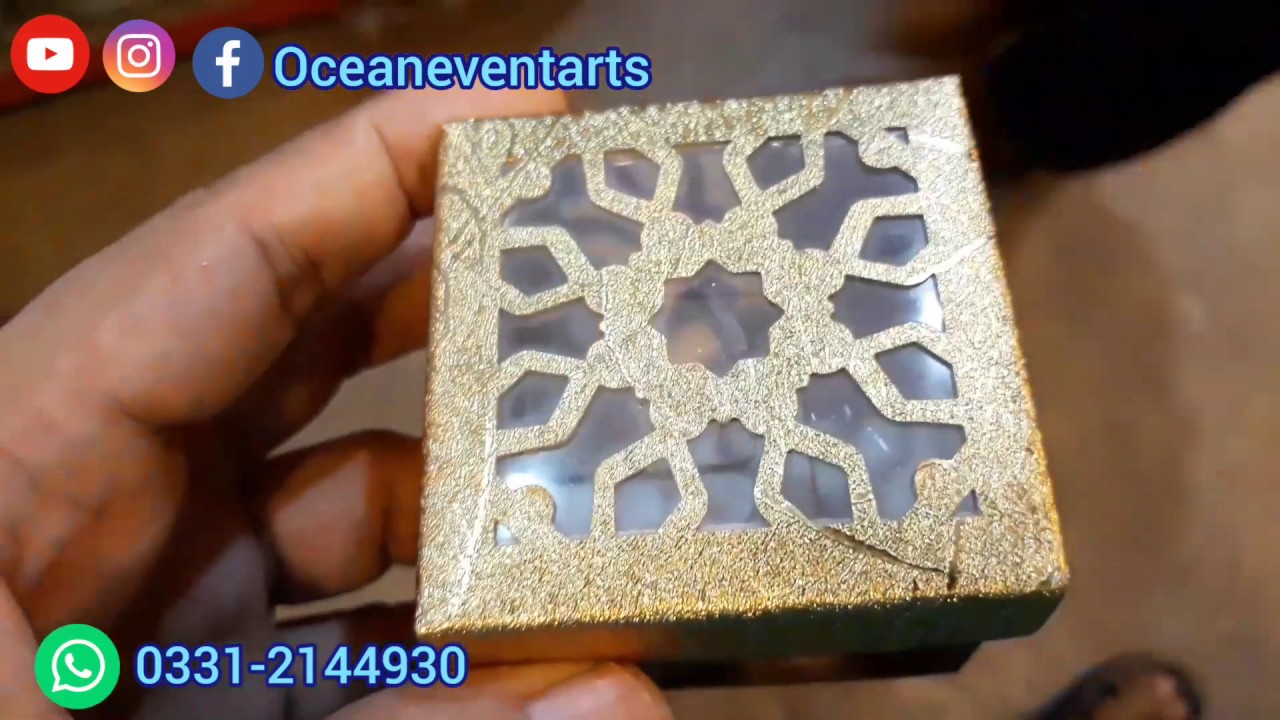 Fancy Golden Box | square shape | Oceaneventarts - YouTube