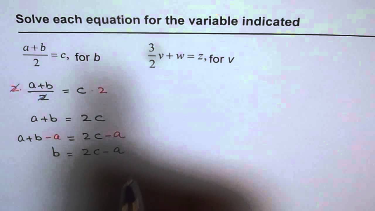 5 Rearrange and Isolate Variable by Product and Sum - YouTube