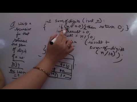 Sum of digits of a number Using Recursion in C++ - YouTube
