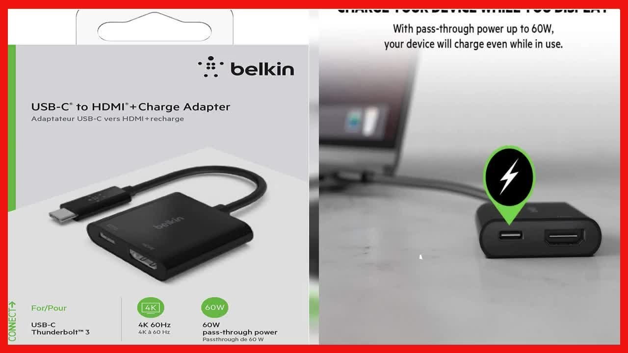 Great product - Belkin USB-C to HDMI Adapter + Charge (Supports 4K UHD ...