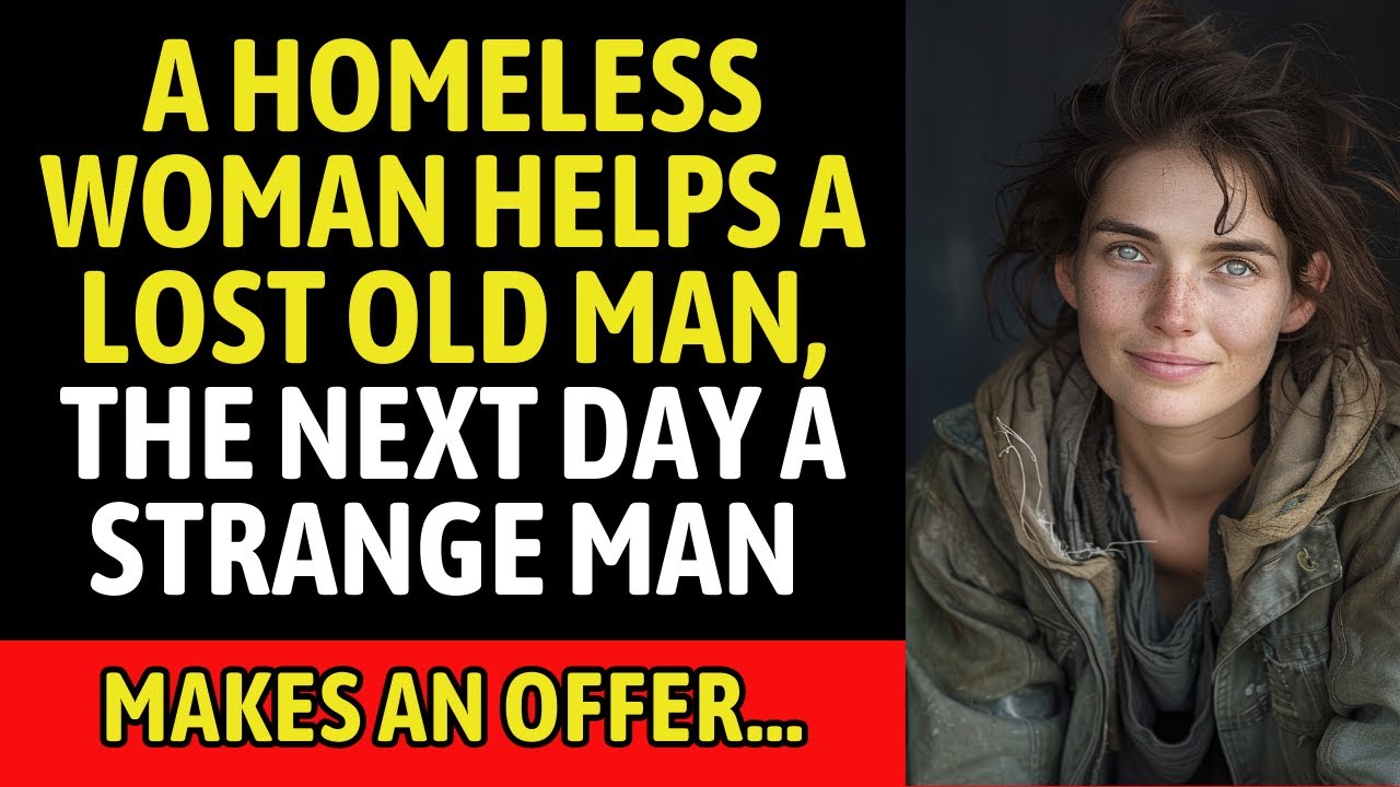 A homeless woman helps a lost old man, the next day a strange man makes ...