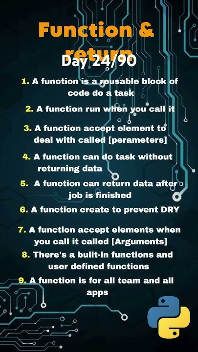 (Day 24/90) Function & return in Python #coding #30daysofcodechallenge #programminglanguage #fyp ...