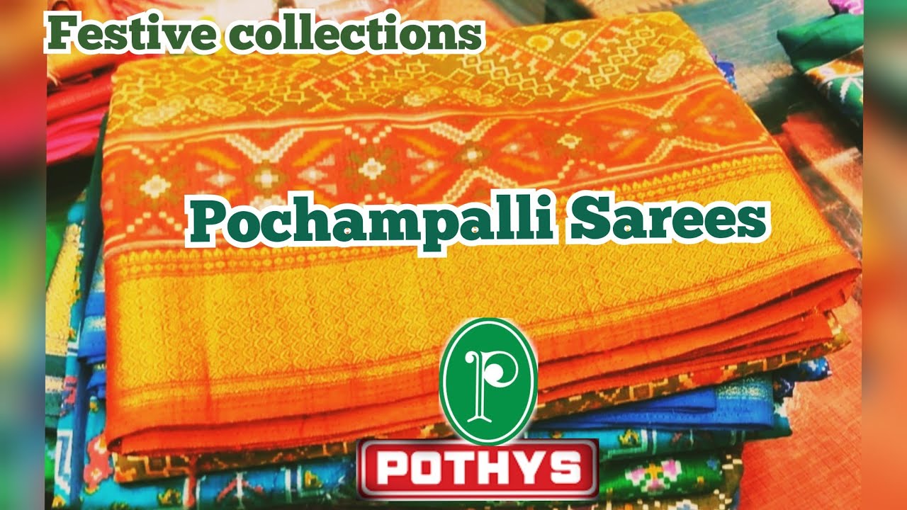 Pothys, cbe.Pochampalli Sarees, vibrant combination with pretty prints ...