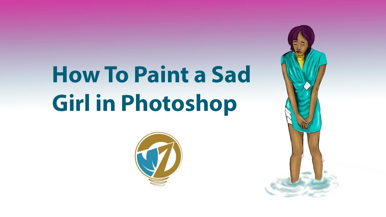 Digital Illustration in Photoshop! Girl drawing - YouTube