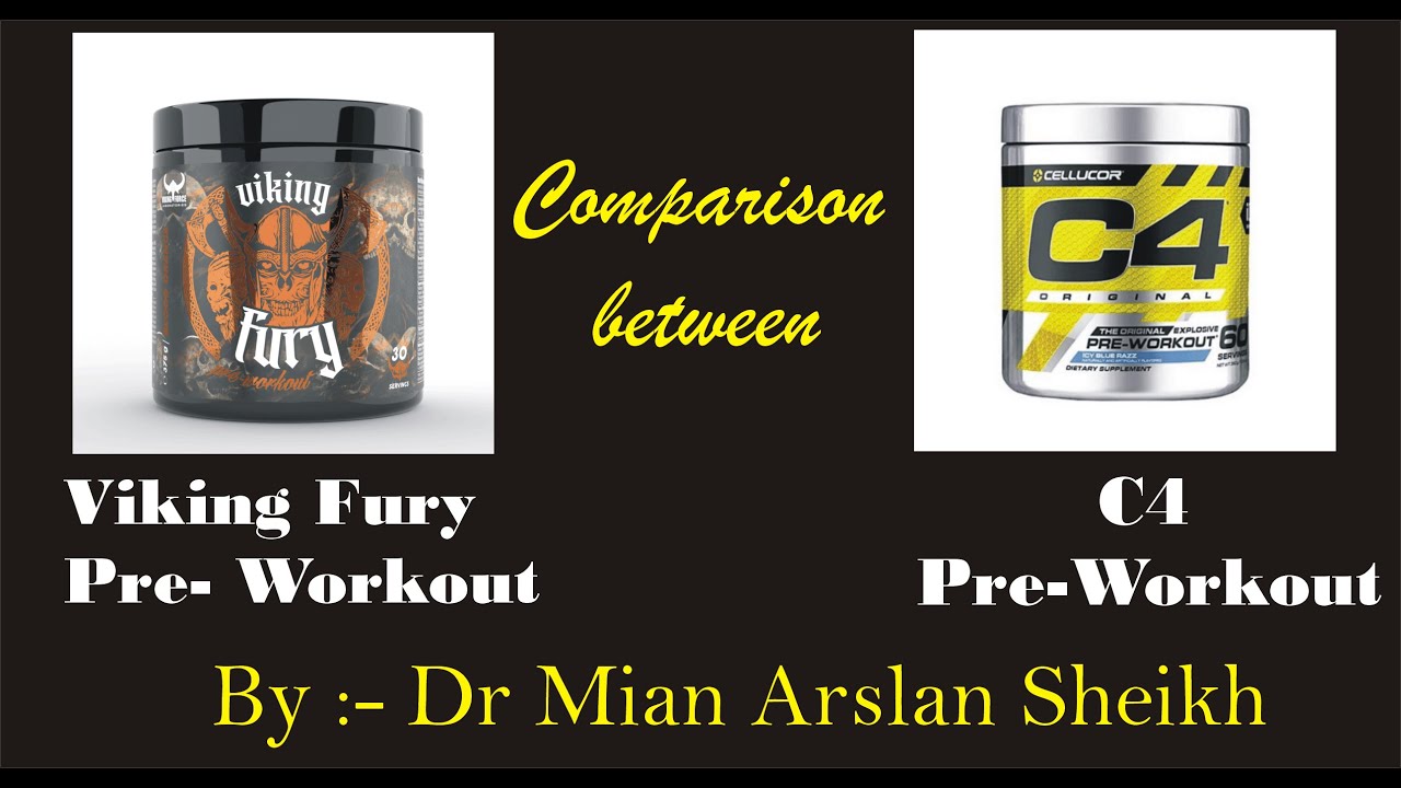 Comparison between C4 and viking Fury pre workout #supplements - YouTube