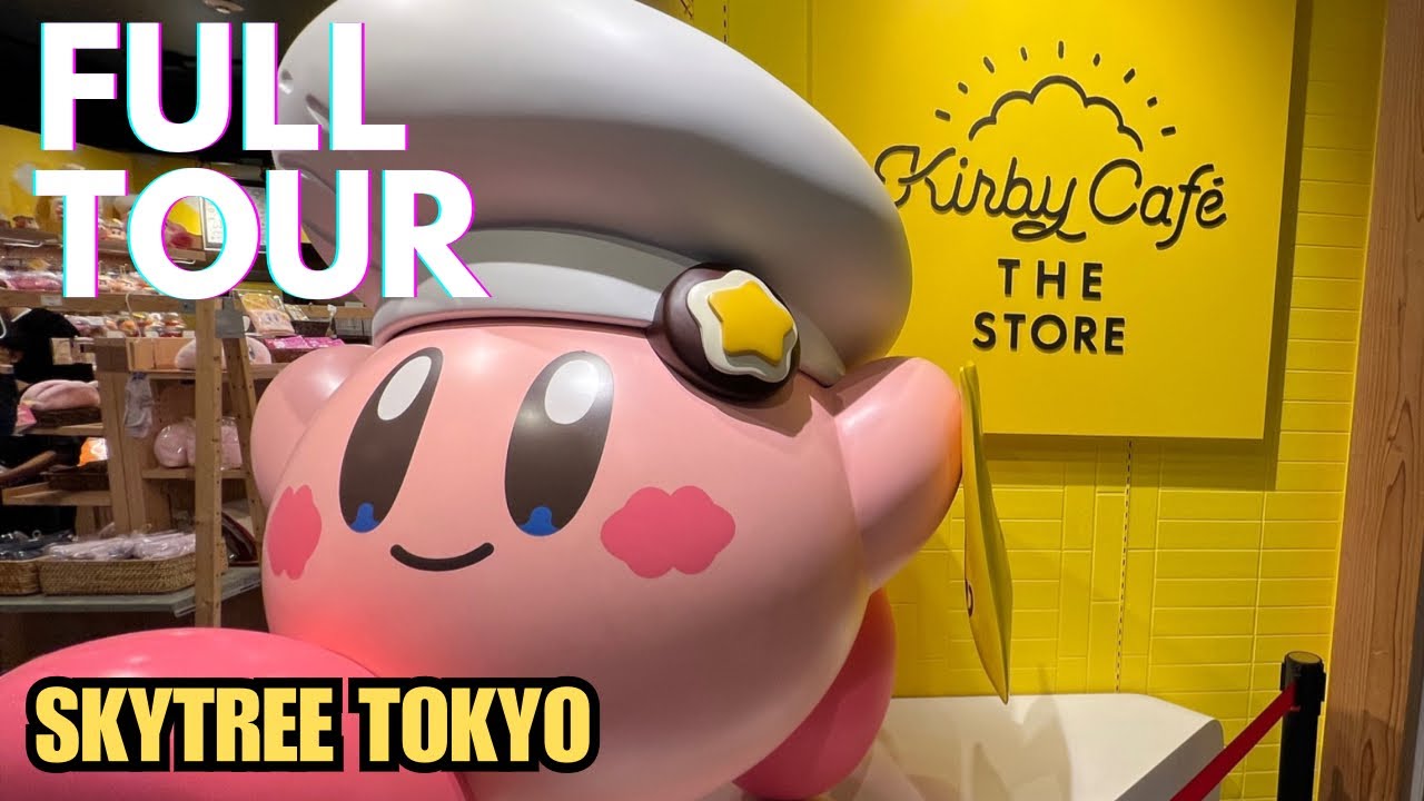 Cutest Kirby Drink! FULL TOUR Kirby Cafe Store at Skytree Tokyo Japan # ...