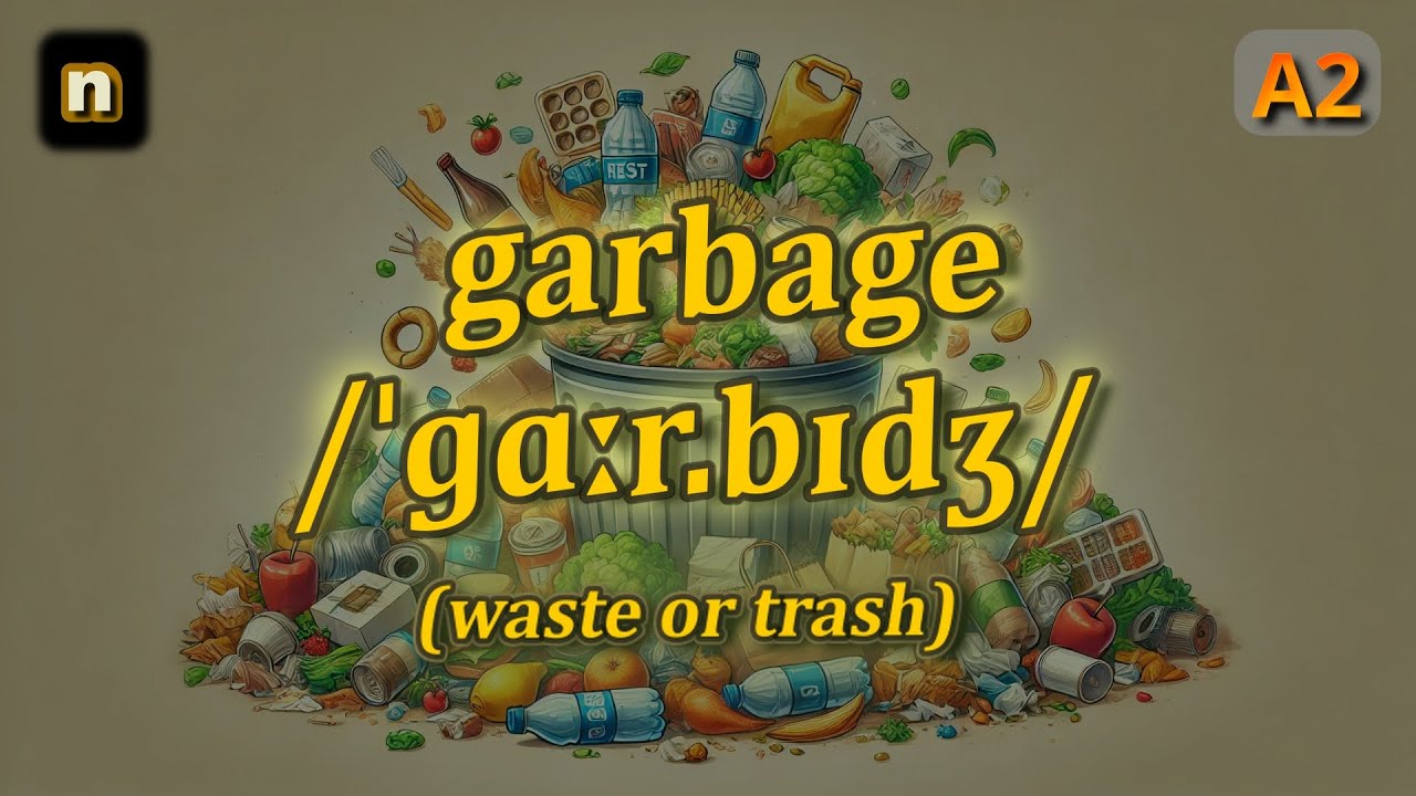 [n] Garbage meaning (waste or trash) with 5 examples - YouTube