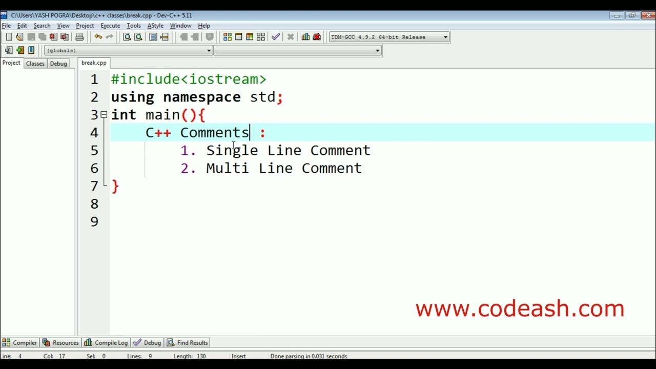 C++ Comments | What are the 2 types of comments in C++ - YouTube