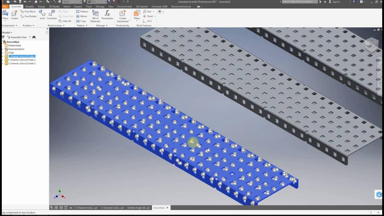 Autodesk Inventor 2017 :15: Place Parts into an Assembly - YouTube