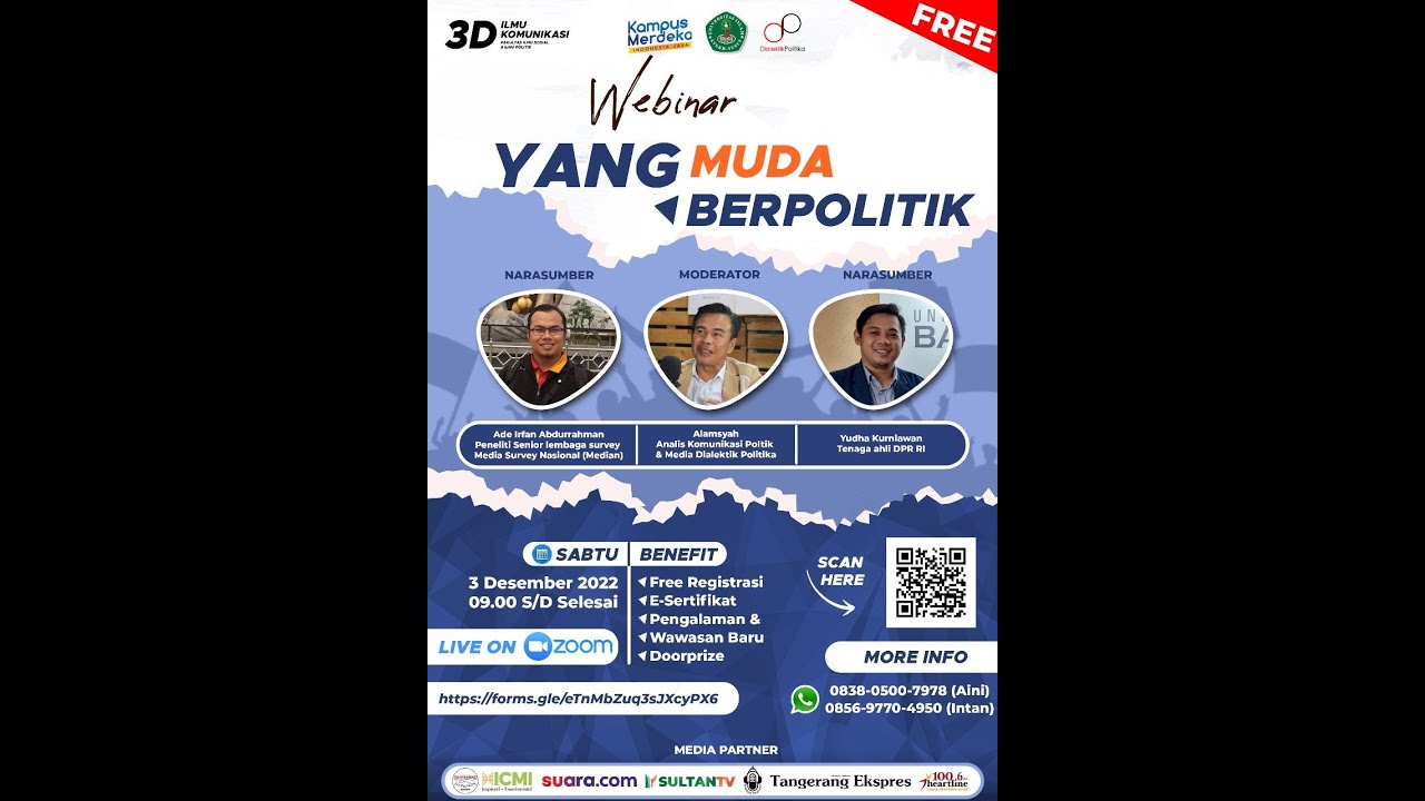 WEBINAR "YANG MUDA YANG BERPOLITIK" 3D ILMU KOMUNIKASI - FISIP UNIS ...