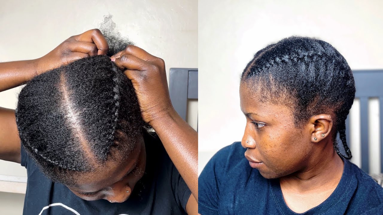 How To Cornrow Your Own Hair| Two Big Didi Inward Cornrows - YouTube