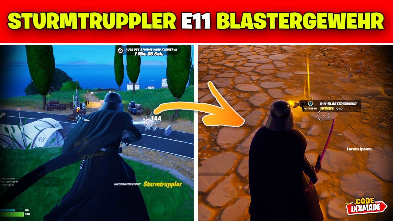 Eliminiere einen Sturmtruppler und sammle sein E11 Blastergewehr auf ...
