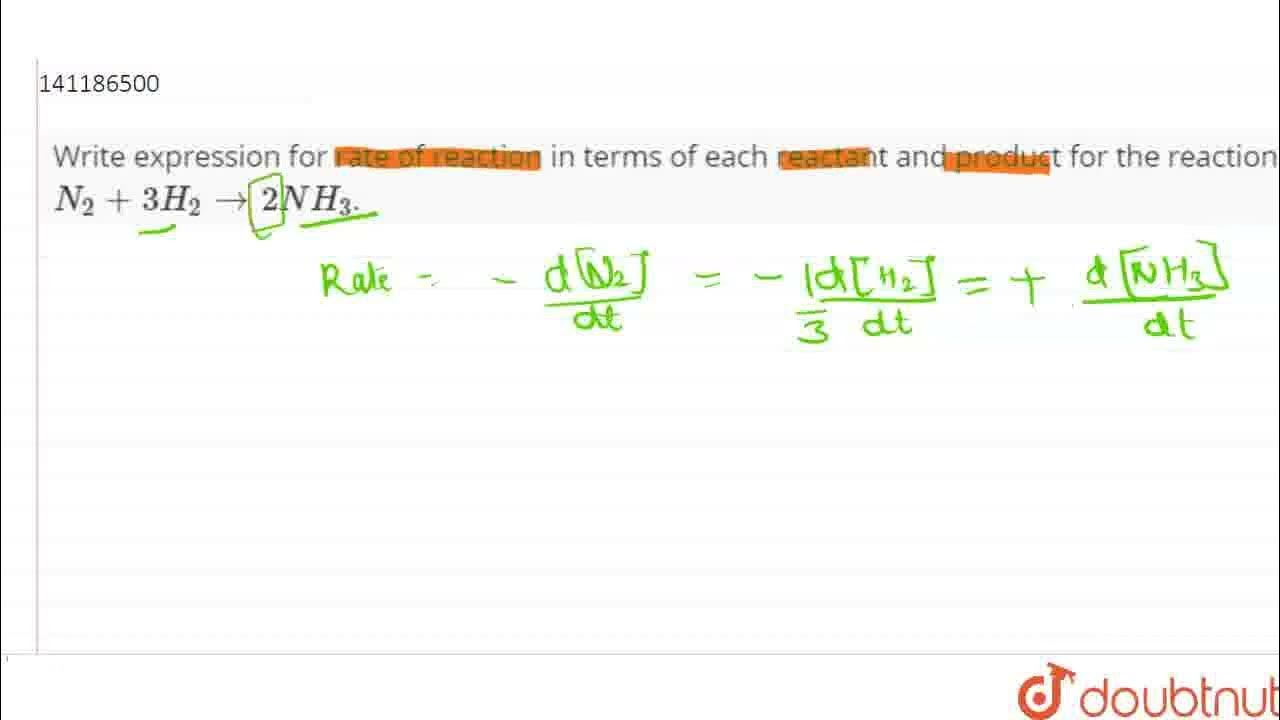 Write Expression For Rate Of Reaction In Terms Of Each Reactant And write-expression-for-rate-of-reaction-in-terms-of-each-reactant-and