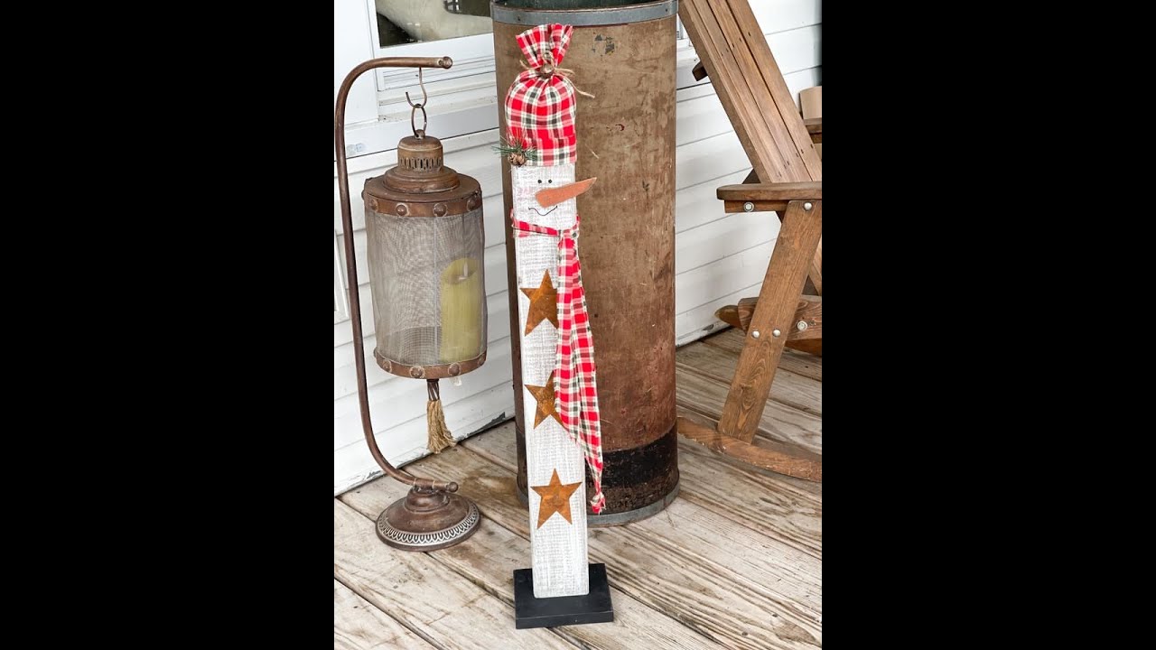 HOW TO CREATE A 2X4 SNOWMAN FOR FRONT PORCH DECOR - YouTube