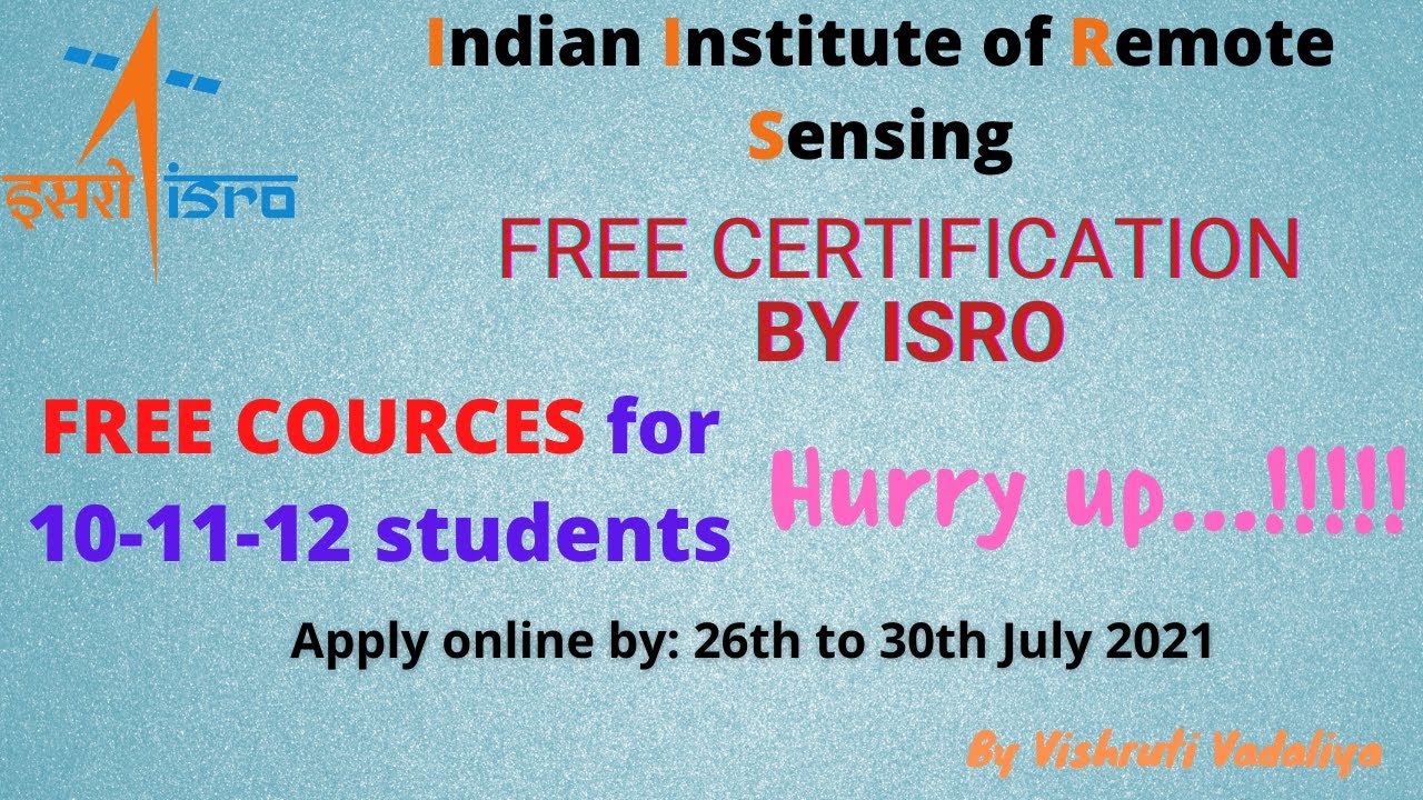 ISRO Launched Free Courses for 10-11-12 students || NO FEES || ISRO ...