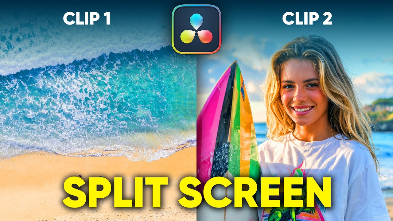How to Create a Side by Side Split Screen in DaVinci Resolve - YouTube