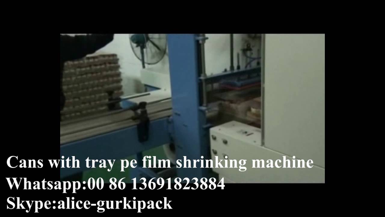 Cans with tray pe shrink packing machine,sleeve and shrinking machine ...