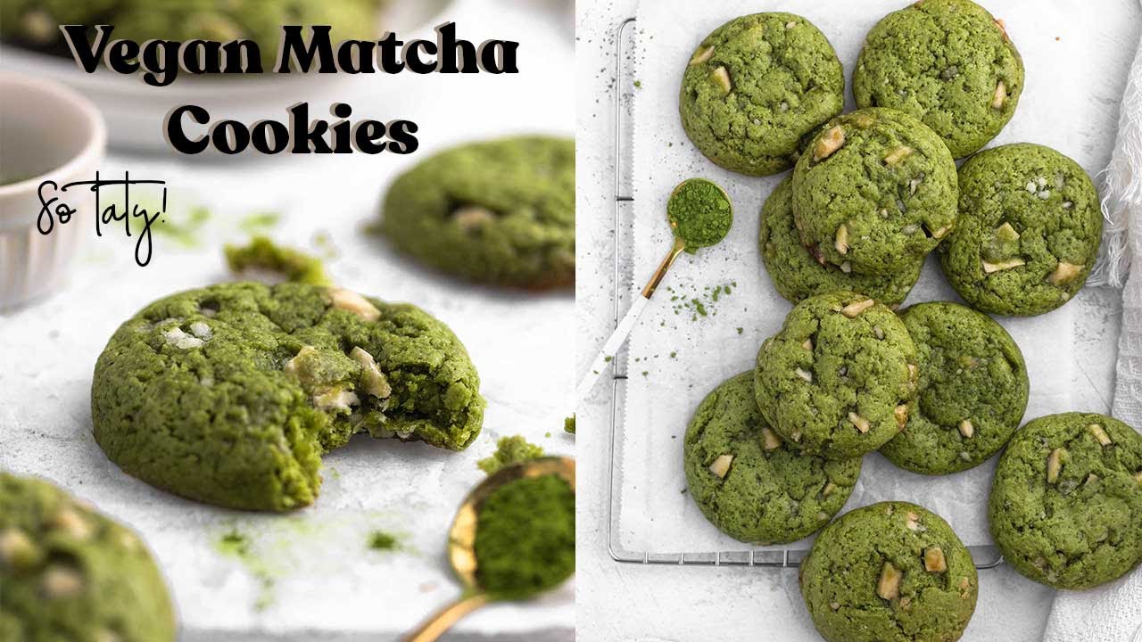 Easy and chewy vegan matcha cookie recipe! | The Chestnut Bakery - YouTube