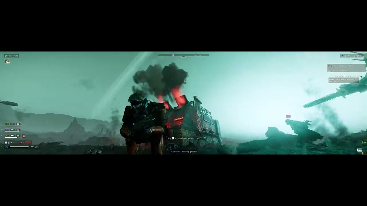 Helldivers 2 gameplay 32:9 aspect WAR against the machines - YouTube