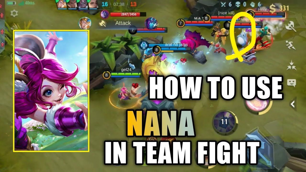 How to use nana in team fight - mobile legends - YouTube