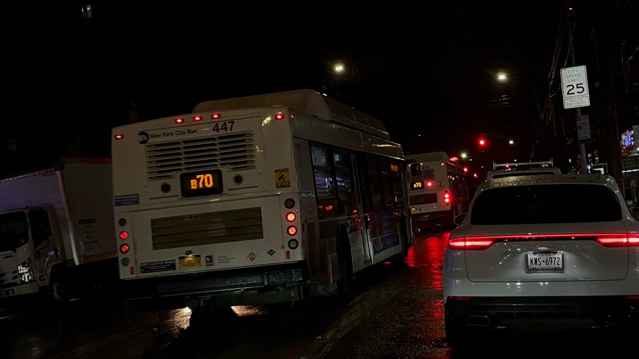 MTA NYCT: 2012 NFI C40LF #447 on the B70 to Sunset Park approaching 8 ...