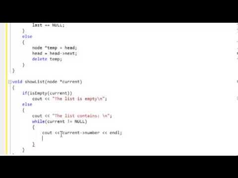 C++ Tutorial: Linked Lists, adding, removing, displaying - YouTube