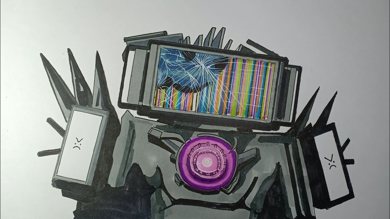 Drawing New Broken Titan TV Man Very Easy - YouTube