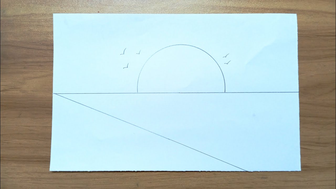 Sun Scenery Drawing Pencil|| Scenery Drawing Pencil|| - YouTube