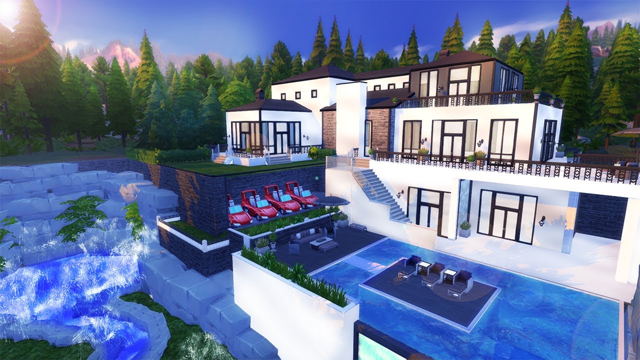 CALIFORNIAN MEGA MANSION l Sims 4 Speed Build - YouTube