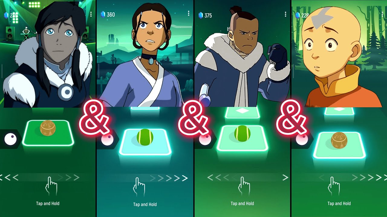 AVATAR: THE LAST AIRBENDER - KORRA - KATARA - SOKKA - AANG | Tiles Hop ...