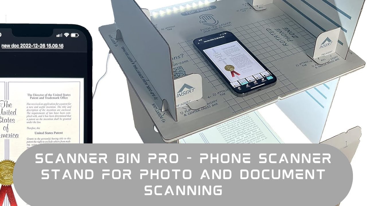 Scanner Bin Pro - Phone Scanner Stand for Photo and Document scanning ...