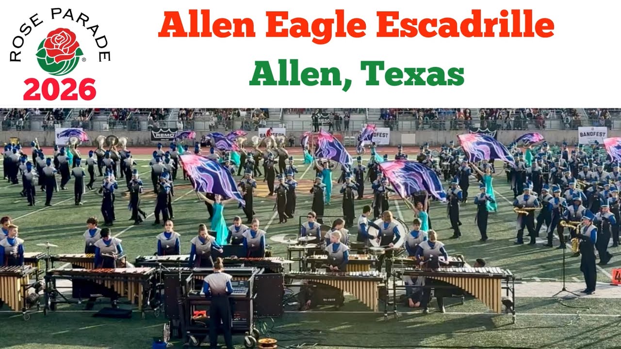 Rose Parade BANDFEST 2026 - Allen Eagle Escadrille Marching Band (Allen ...