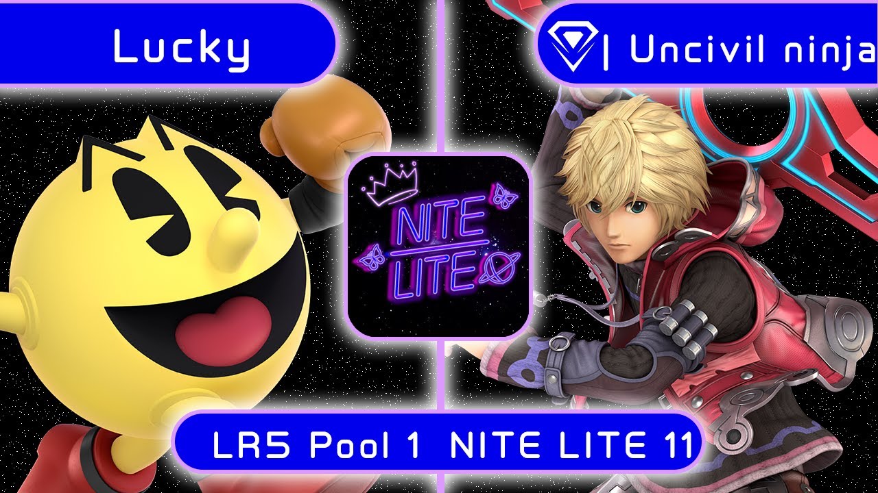 NITE LITE 11 - Uncivil ninja (Shulk) vs Lucky (PAC-MAN) - Losers Round ...