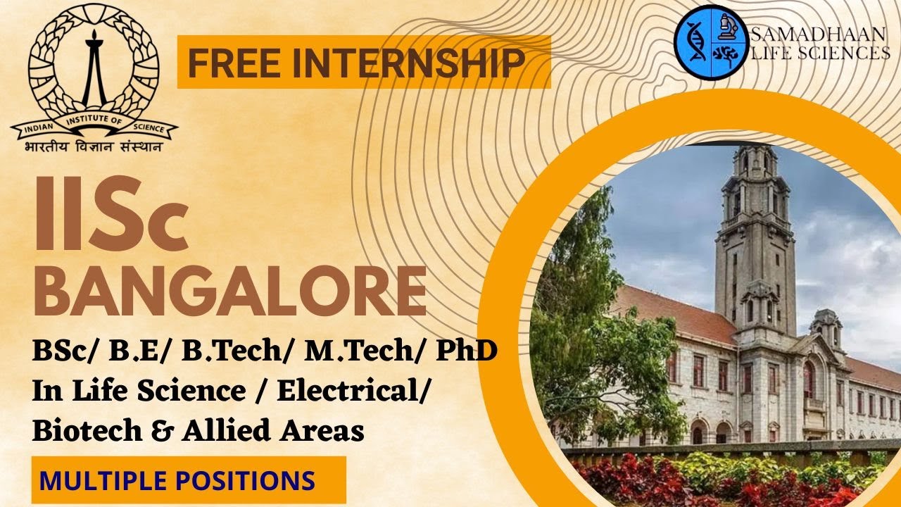 IISc Bangalore Free Internship 2025 | Plasma Lab | UG/PG/PhD Students Eligible - YouTube