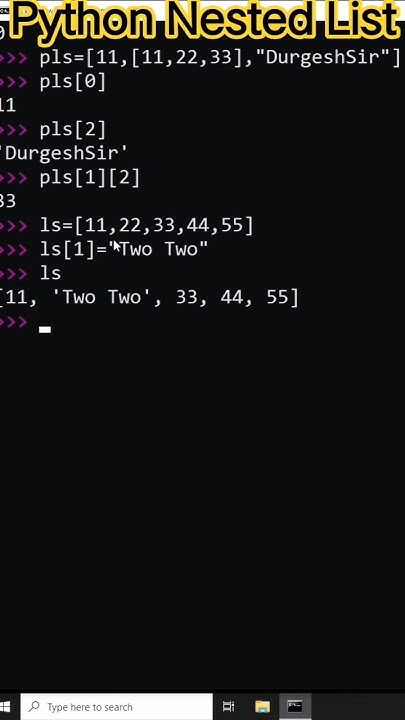 Python Nested List #python #pythontutorial #pythondatatypes #pythonforbeginners - YouTube