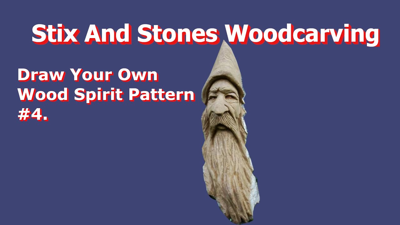 Draw Your Own Wood Spirit Pattern To Wood Carve #4. - YouTube