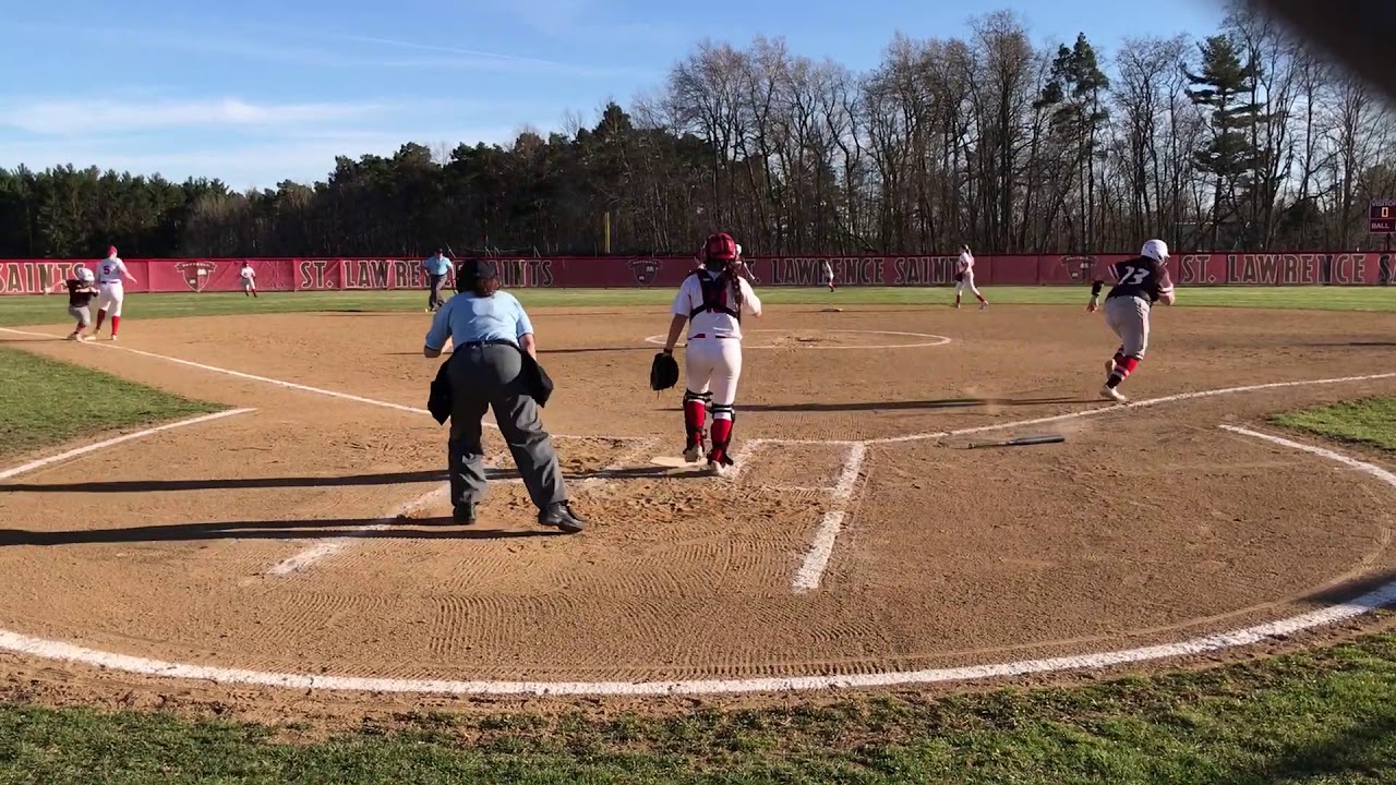 St. Lawrence Softball Sweeps Wells - YouTube