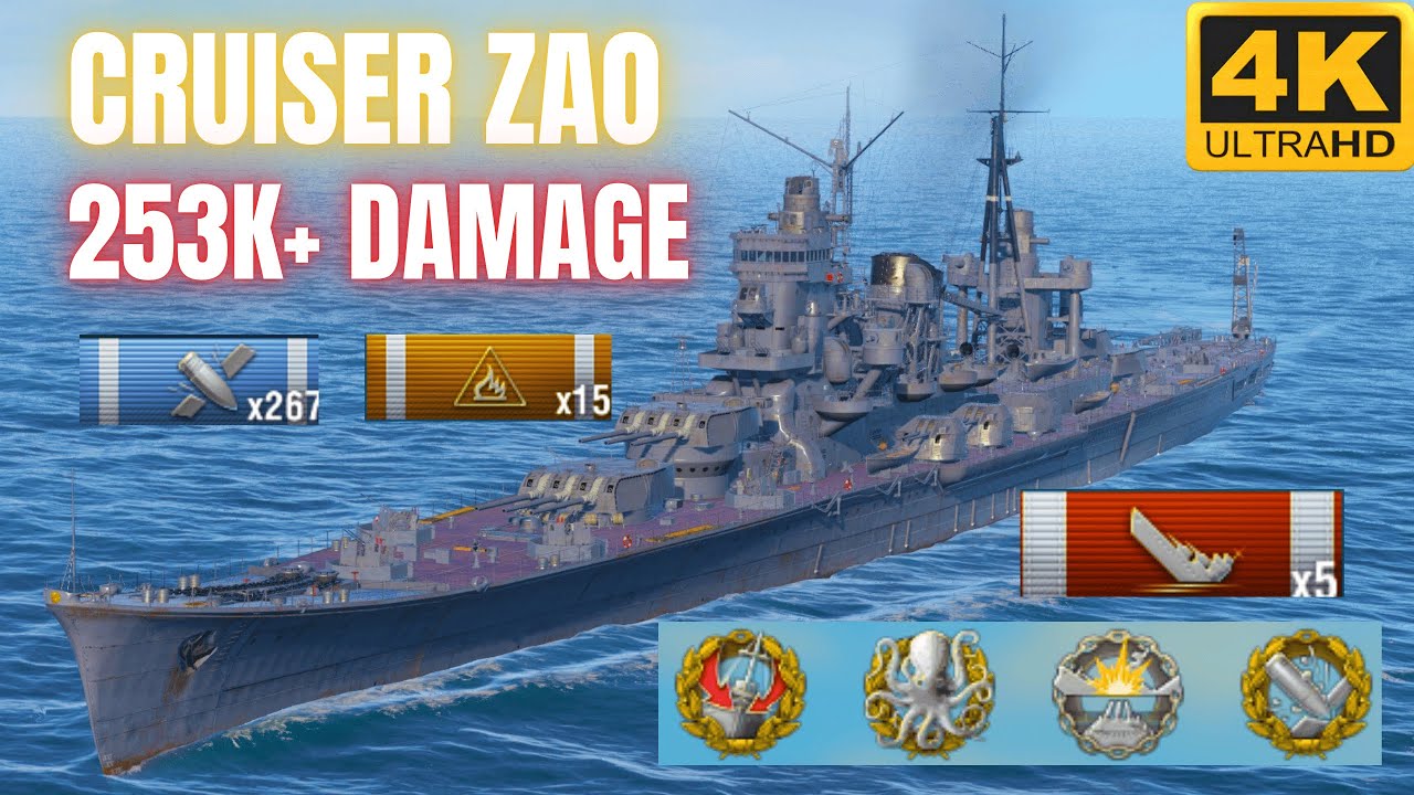 Cruiser Zao: EXCITING 253K+ Damage w/ 5 Ships Destroyed "KRAKEN ...