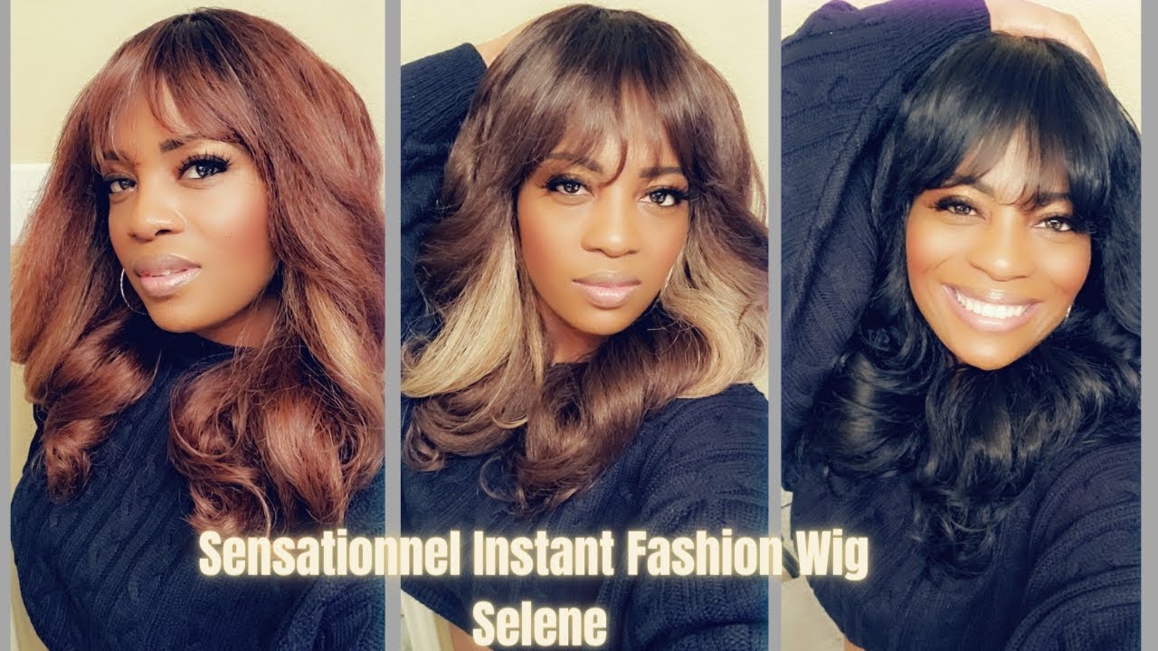 Sensationnel Synthetic Instant Fashion Wig~ "SELENE" Bangs, Curls, In a ...