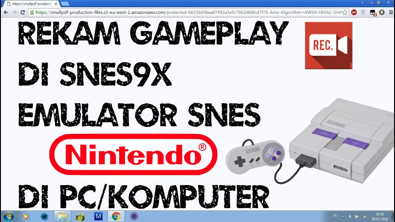 Cara Rekam Gameplay Bentuk Video di Snes9x Emulator SNES Nintendo di PC/Komputer - YouTube