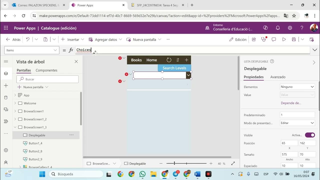 Crear búsqueda por lista desplegable en PowerApps - YouTube