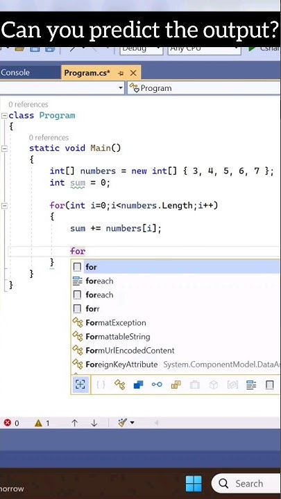 Can you predict the output of this program? #shorts #csharp # ...