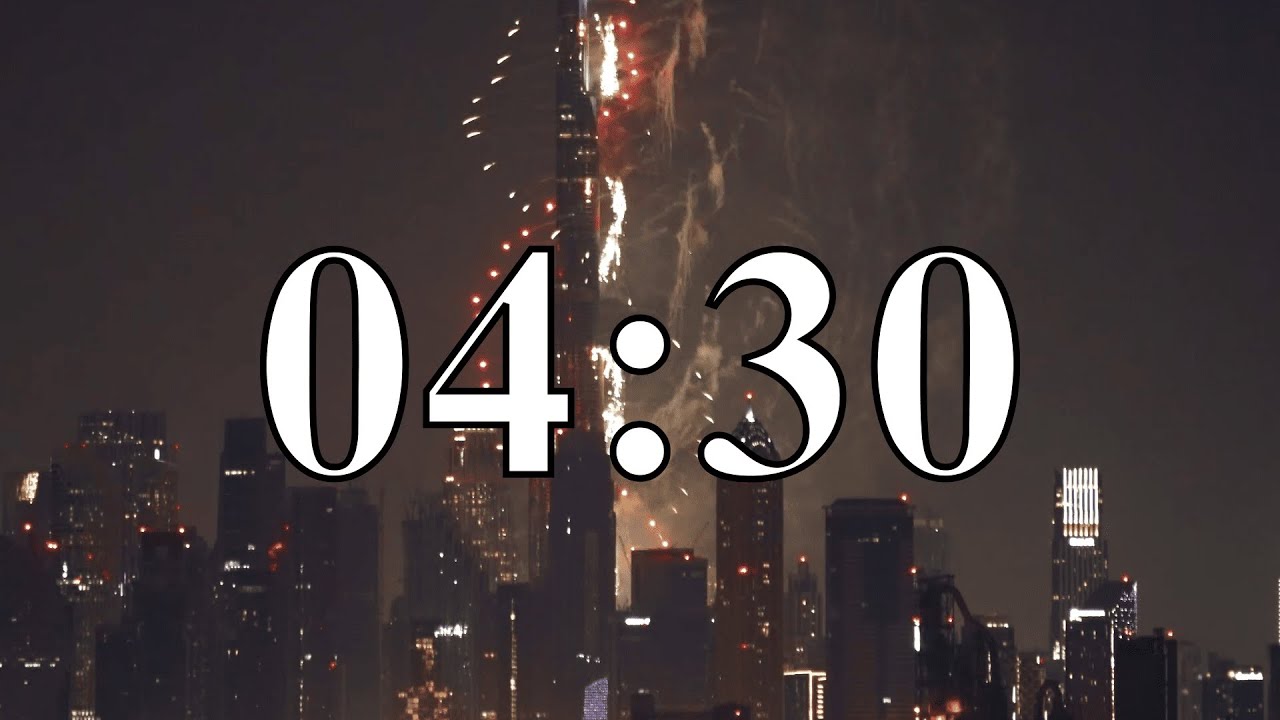 4 Minute 30 Second Countdown Timer – Dubai Fireworks Night – Silent ...